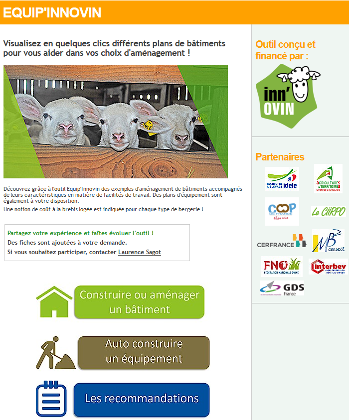 EQUIP'INNOVIN : l'outil pour des plans de bergerie, d'équipement et de contention - Inn'ovin